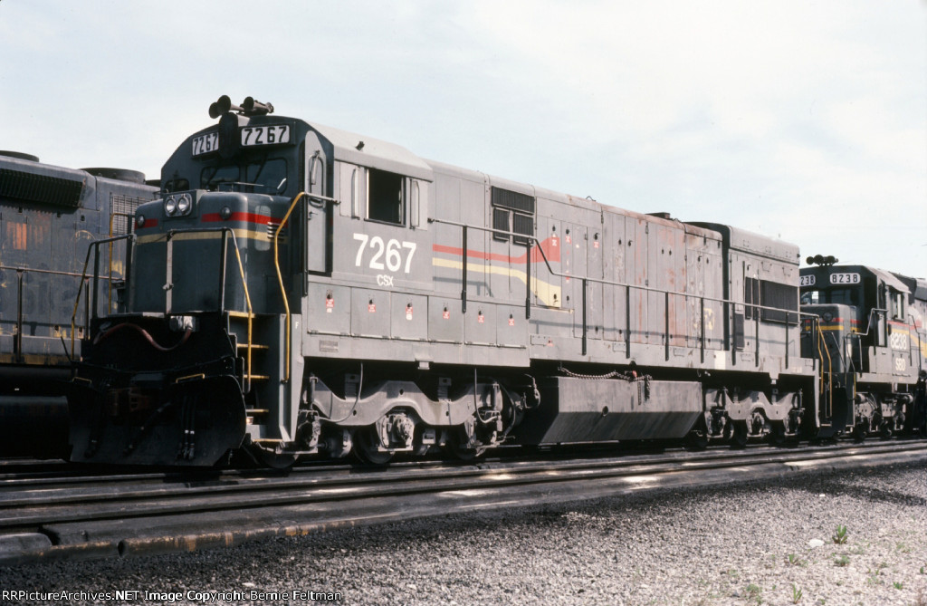 CSX U30C #7267 sits outside the Boyles Yard roundhouse